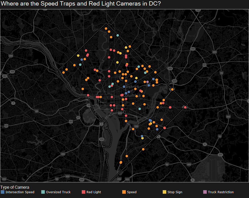Where are the Speed Traps and Red Light Cameras in DC? - Overflow Data