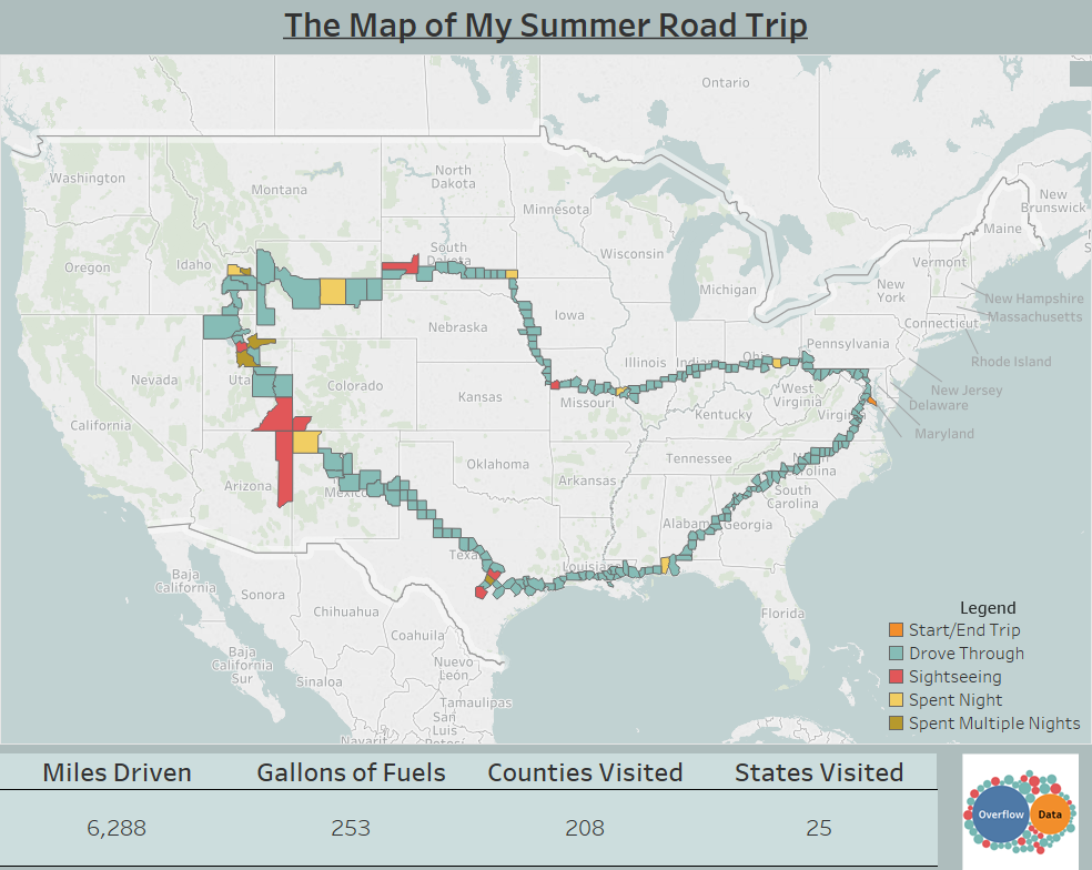 The Map of My Summer Road Trip - Overflow Data