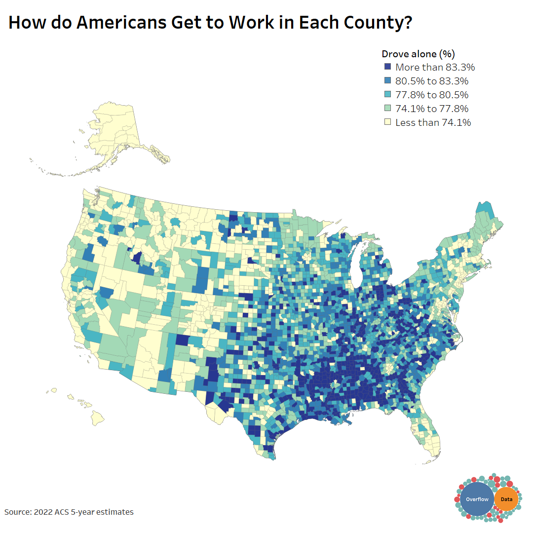 How do Americans Get to Work in Each County? - Overflow Data